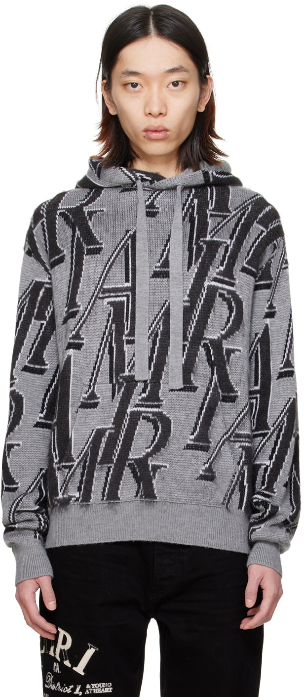 AMIRI Gray Repeat Hoodie Amiri