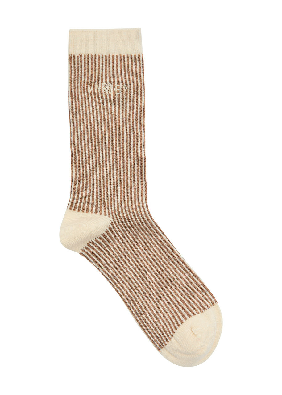 Varley Ormand Striped Knit Socks Brown Varley