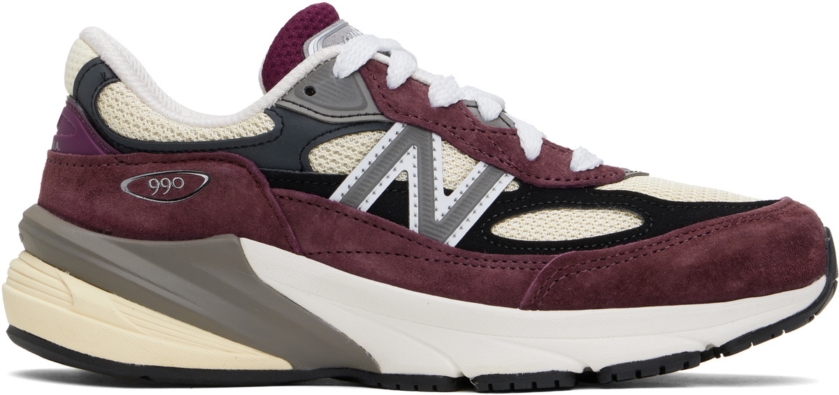 New Balance Burgundy & Beige 'Made in USA' 990v6 Sneakers New Balance