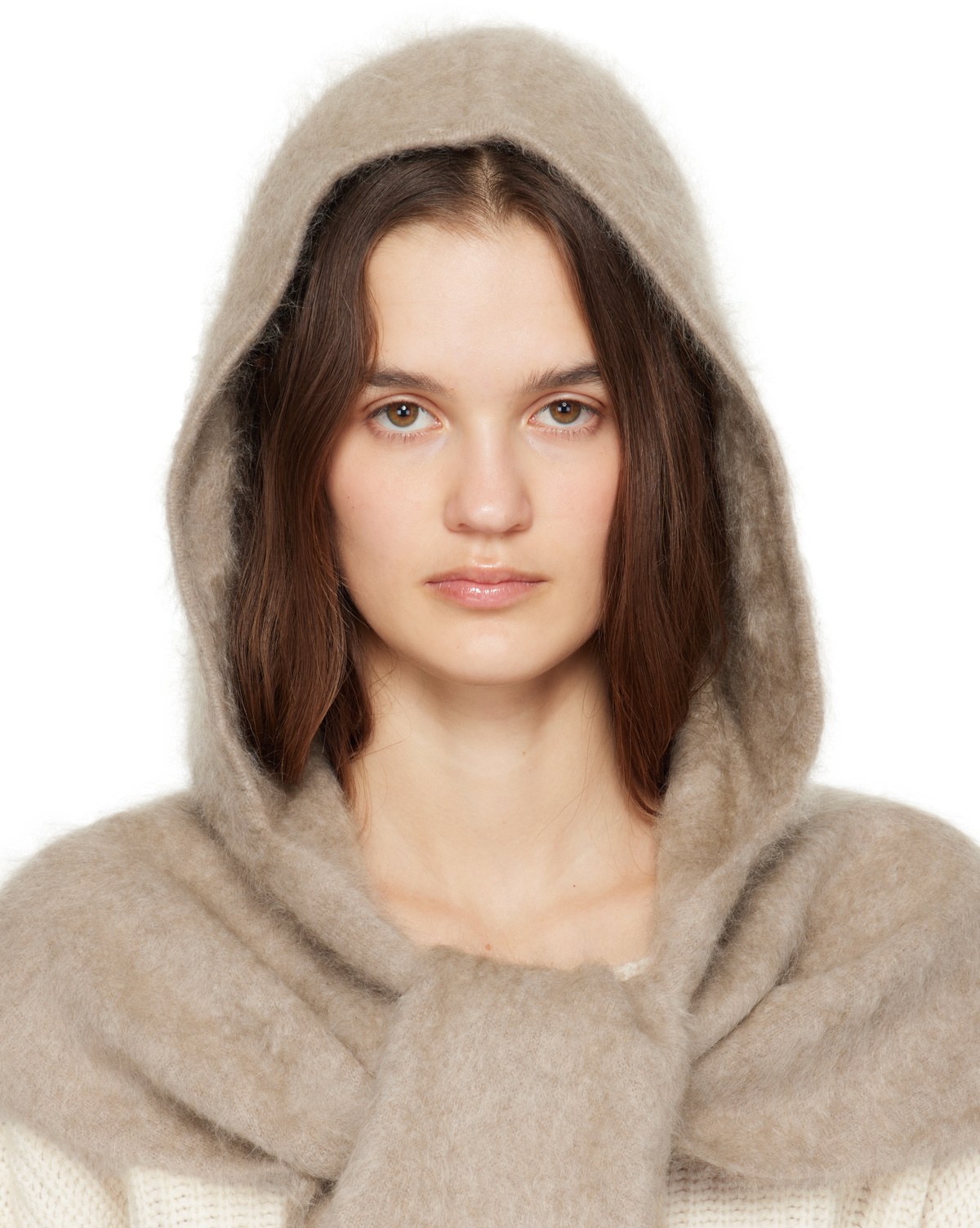 LISA YANG Taupe 'The Rina' Scarf Lisa Yang