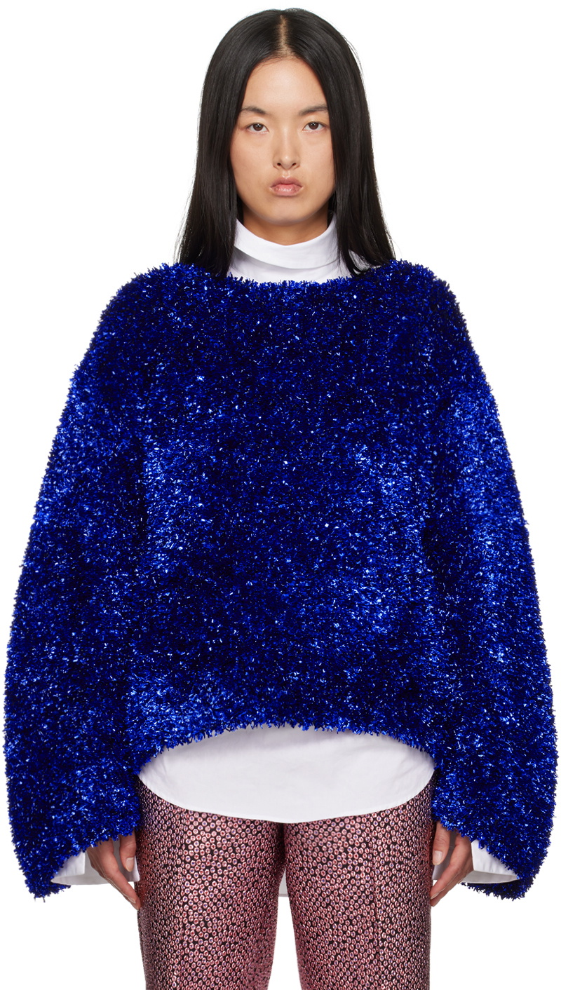 Dries Van Noten Blue Tinsel Sweater Dries Van Noten