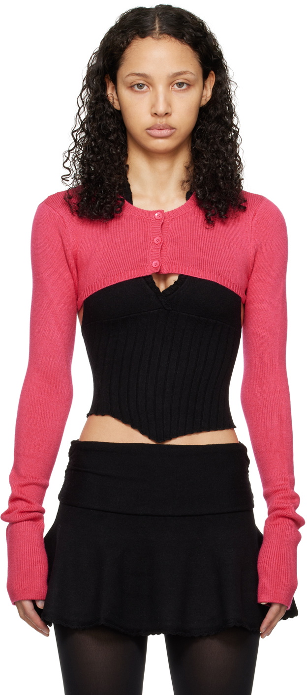 GUIZIO Pink Micro Cardigan GUIZIO