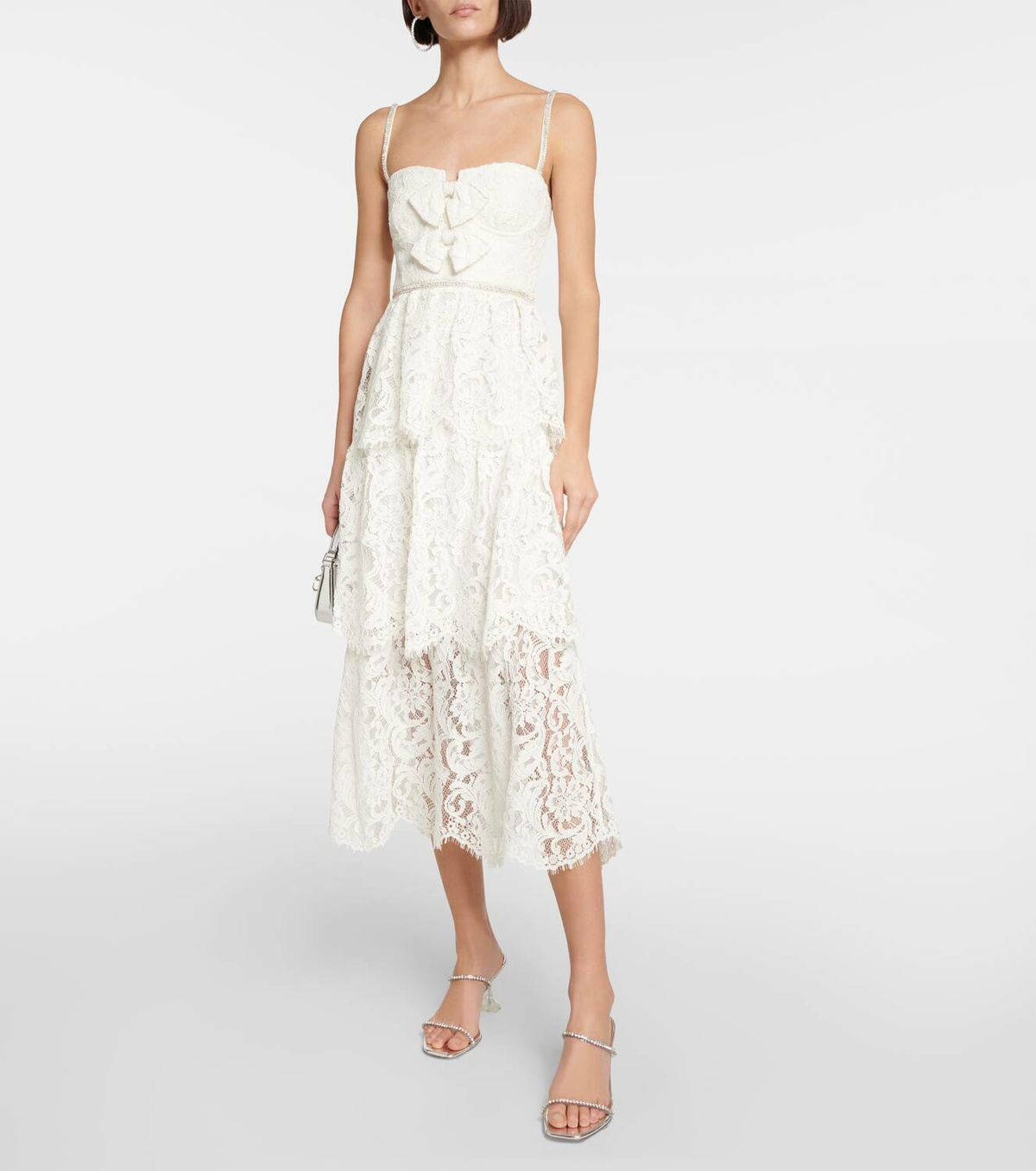 Self-Portrait Embellished lace midi dress Self-Portrait