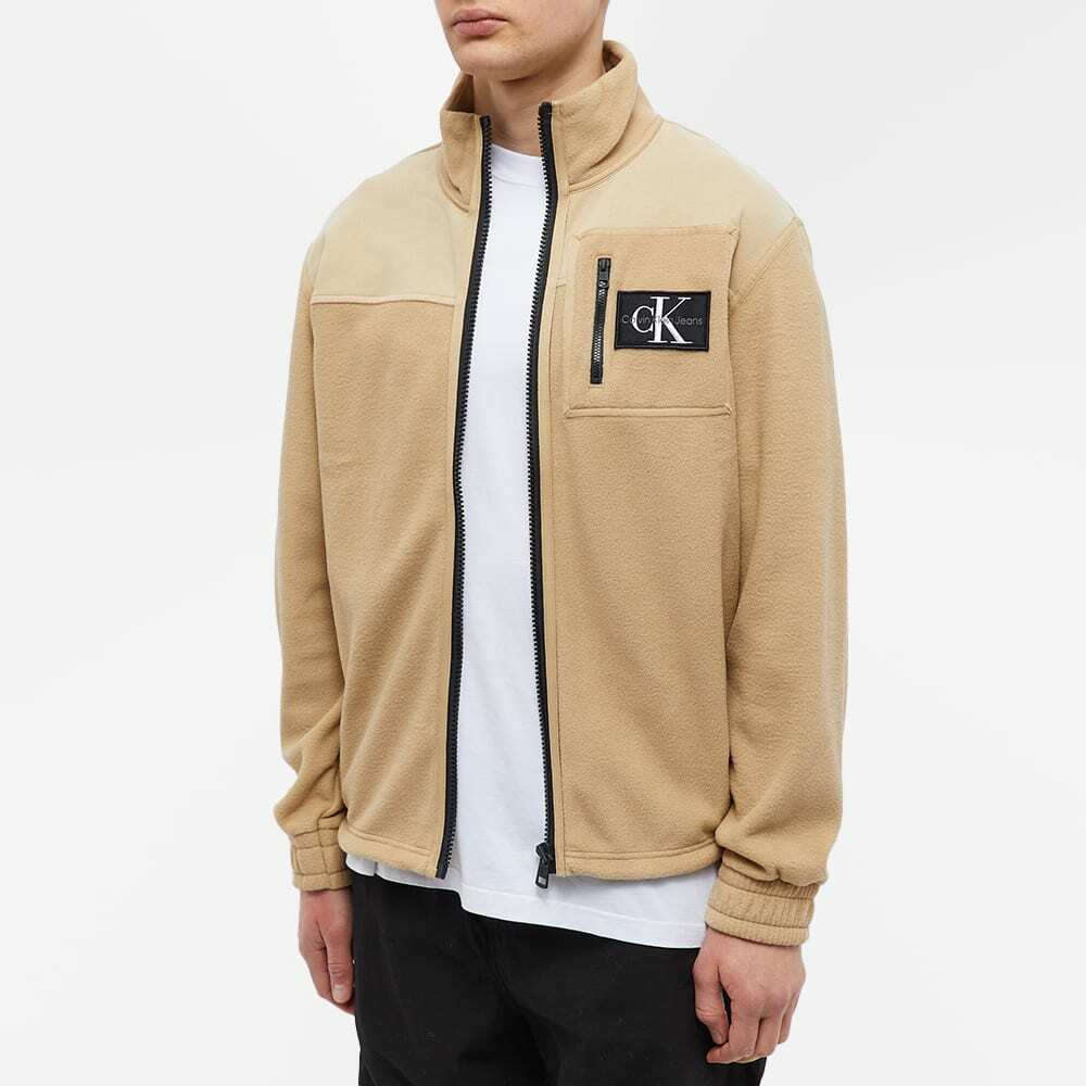 Calvin Klein Men's Block Fleece Jacket in Travertine Calvin Klein