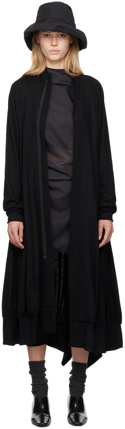 YOHJI YAMAMOTO Black R-Track Maxi Dress Yohji Yamamoto