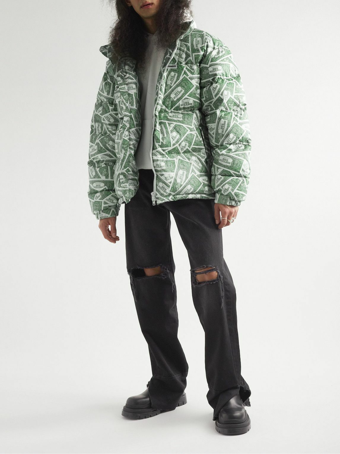 VETEMENTS - Quilted Padded Printed Shell Down Jacket - Green Vetements