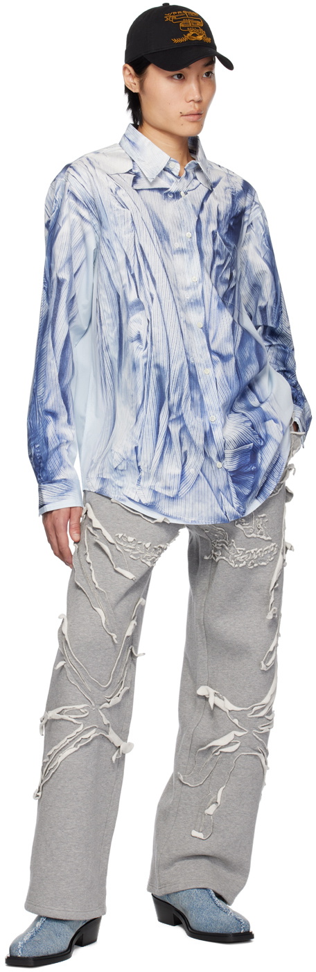 Y/Project Blue Compact Print Shirt Y/Project