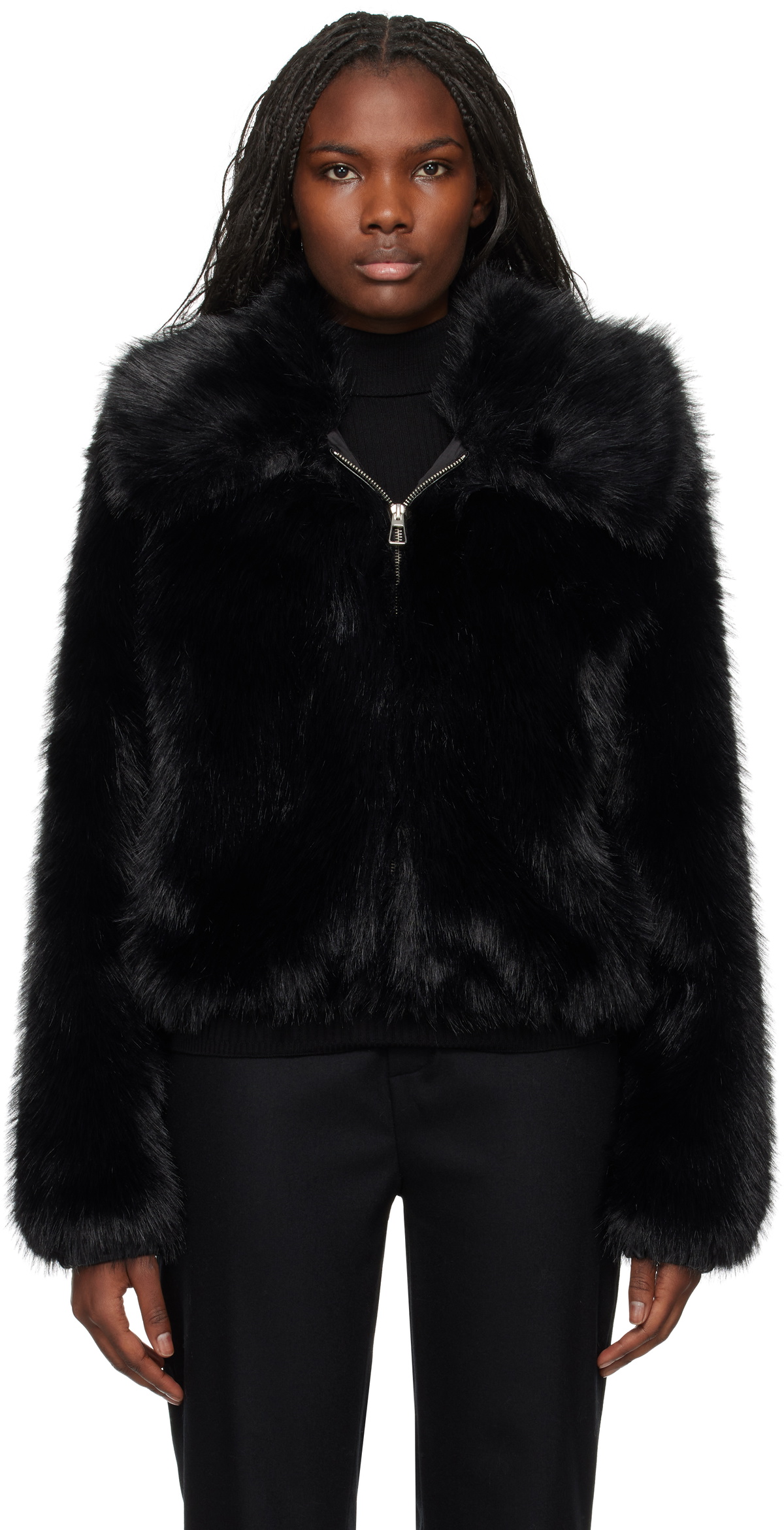 The Frankie Shop Black Hope Faux-Fur Jacket The Frankie Shop