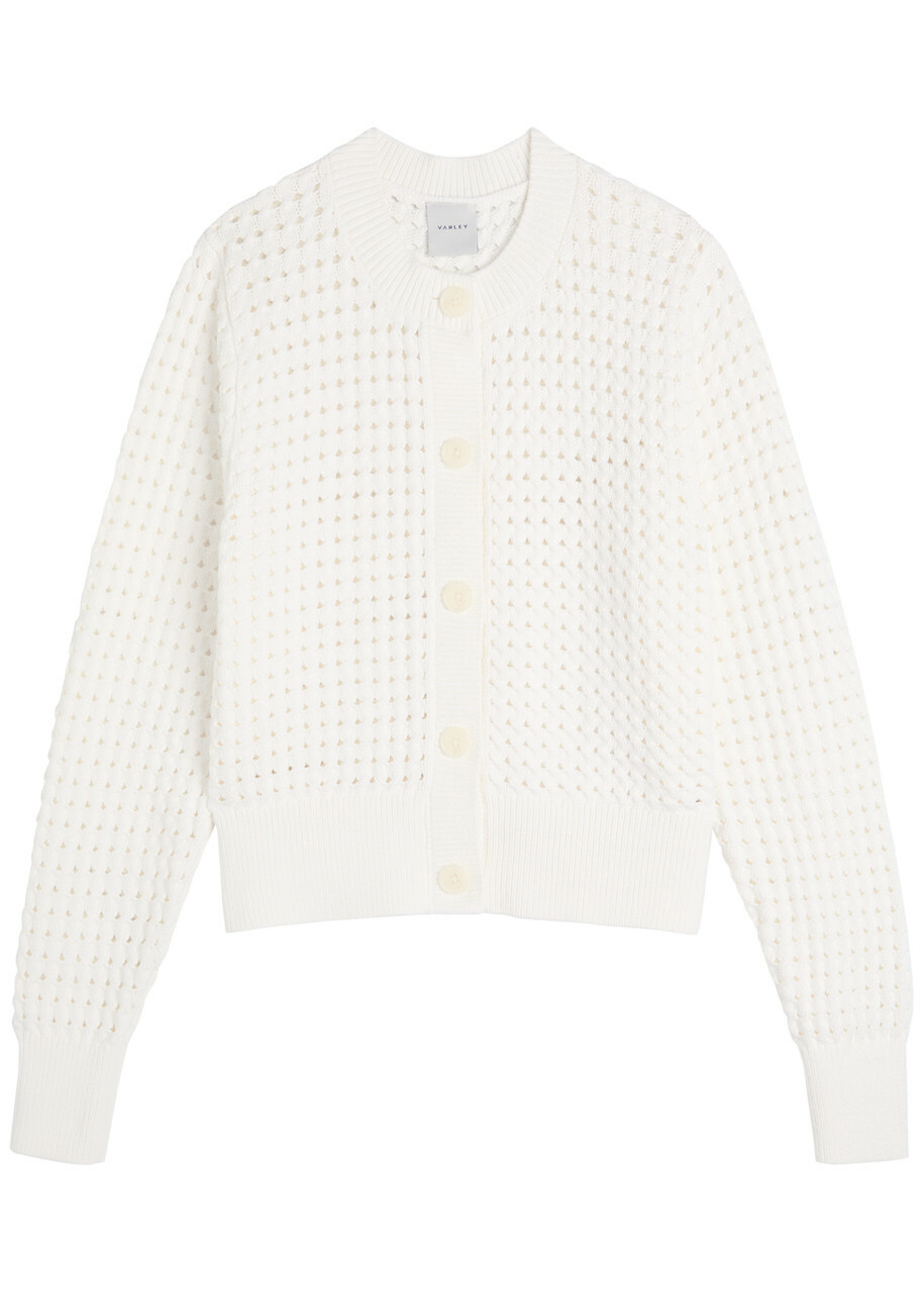 Varley Bettina Textured Knit Jacket White Varley