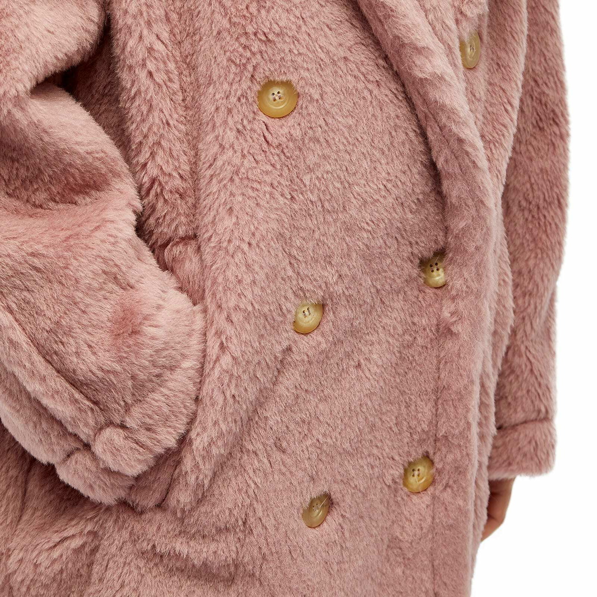 Max Mara Women's Maxi Teddy Coat in Antique Rose Max Mara