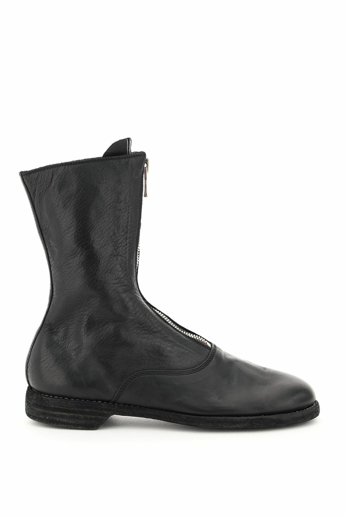 GUIDI front zip leather ankle boots Black Guidi