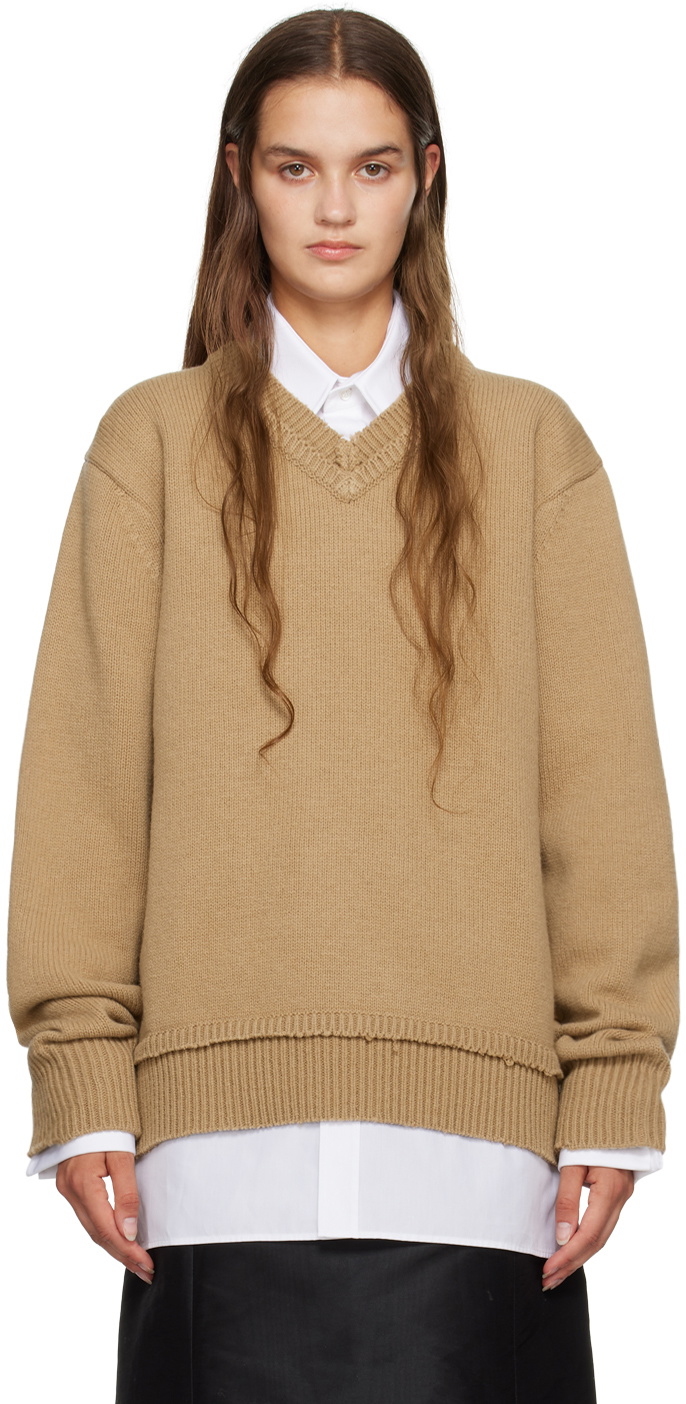 Maison Margiela Beige Layered Sweater Maison Margiela