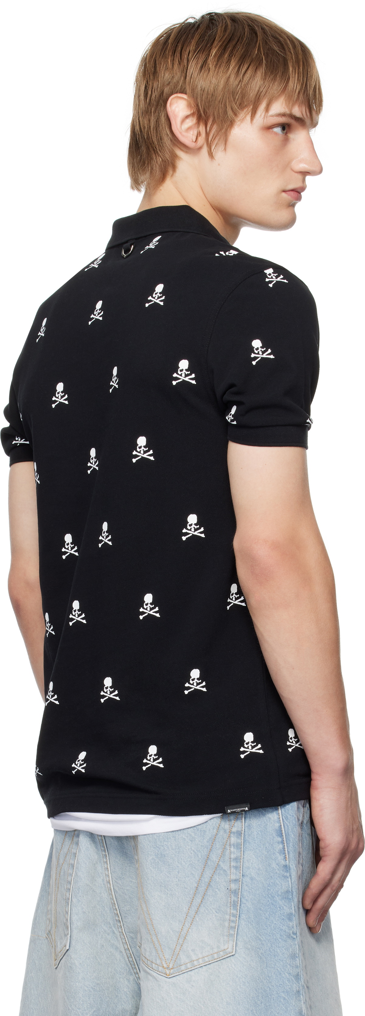 mastermind JAPAN Black Fred Perry Edition All-Over Skull Polo ...