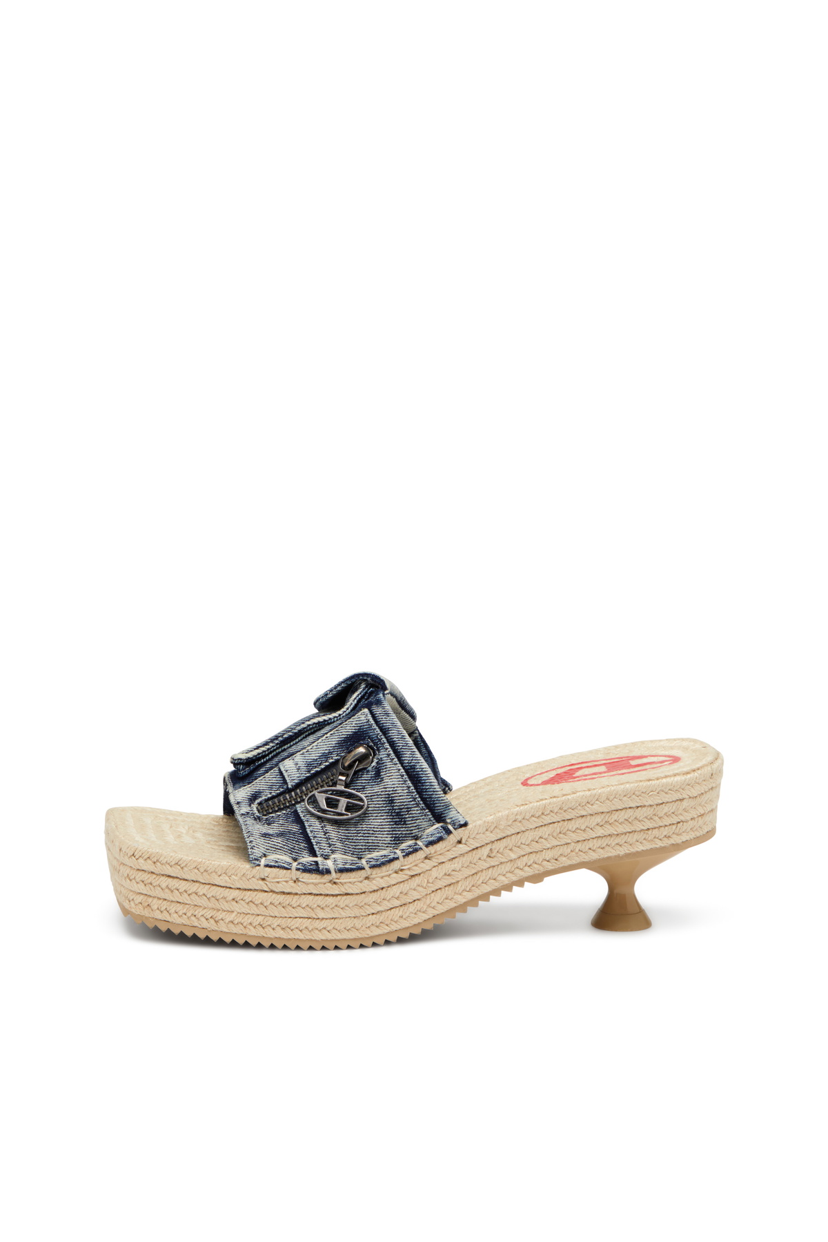 Diesel Heeled platform espadrilles in denim - Sandals Womens in Blue Diesel