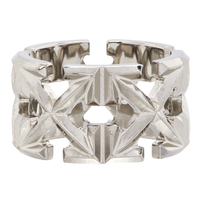 Off-White Silver Arrows Ring Off-White