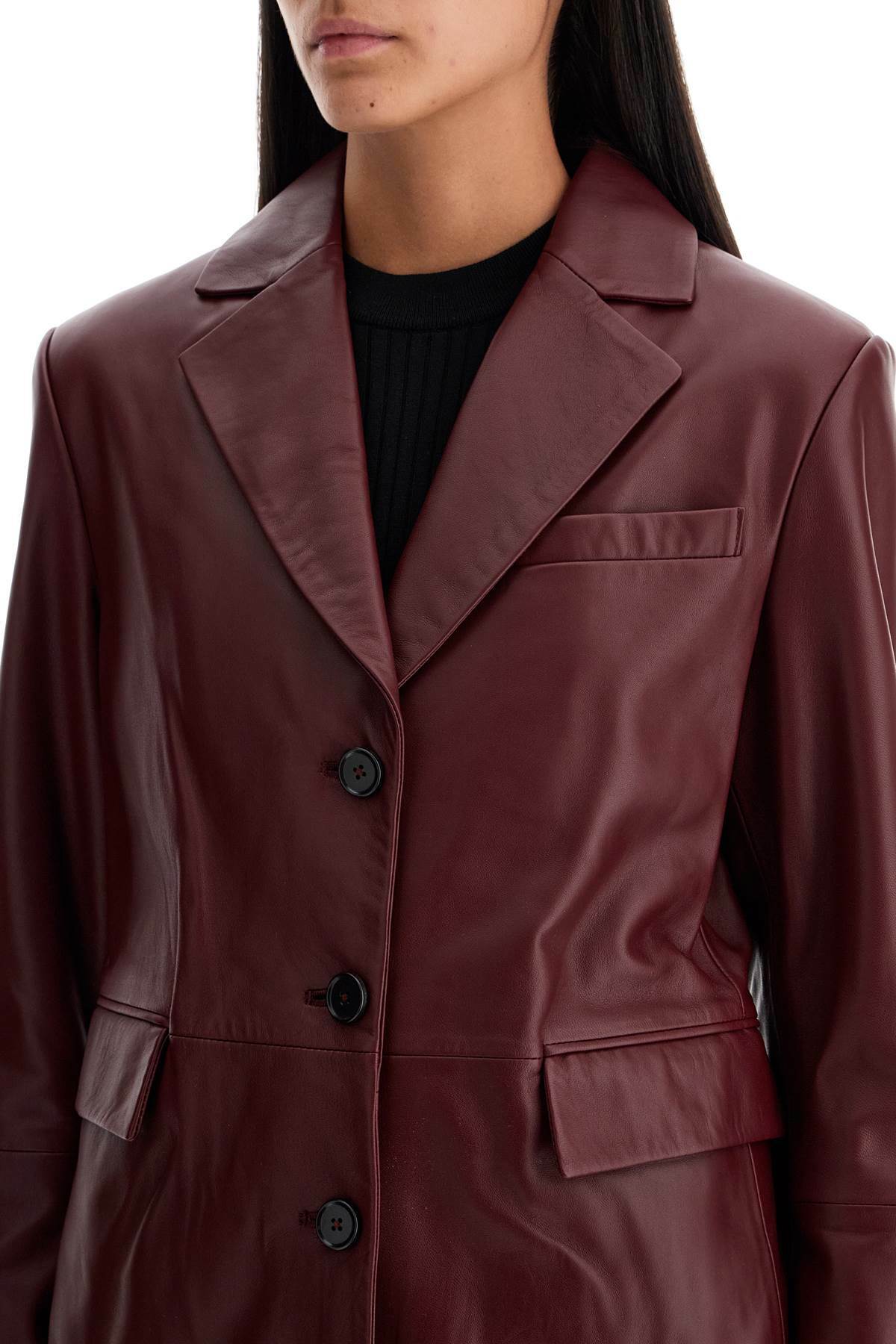 LOULOU STUDIO aldo leather blazer Red Loulou Studio