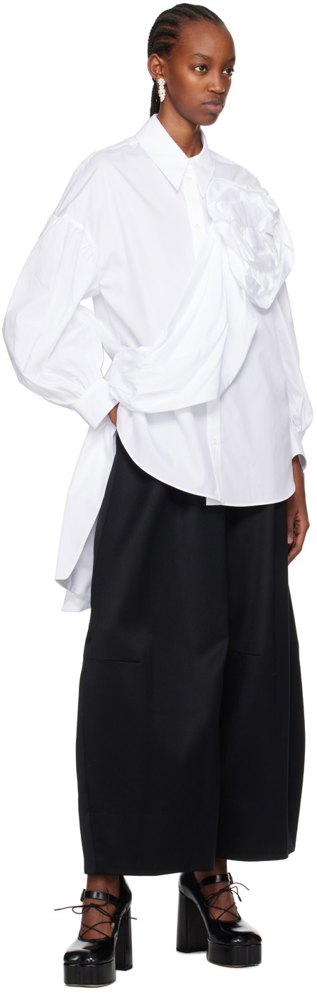 Simone Rocha White Signature Sleeve Sash Shirt Simone Rocha