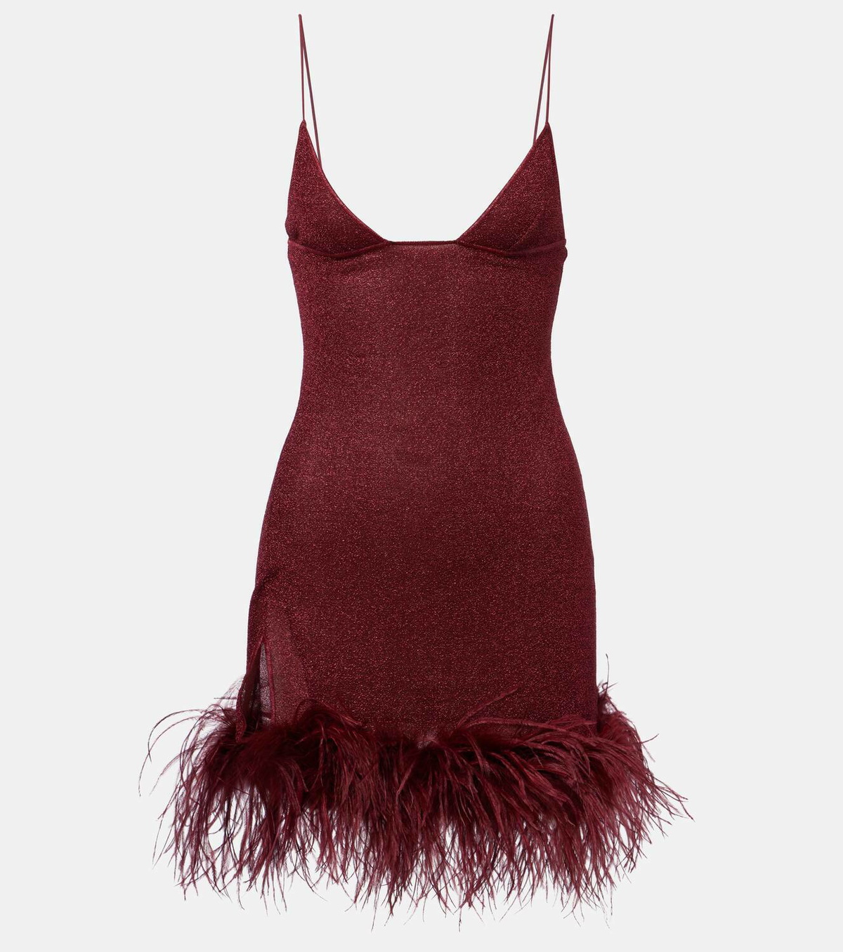 Oséree Lumière feather-trimmed minidress Oseree