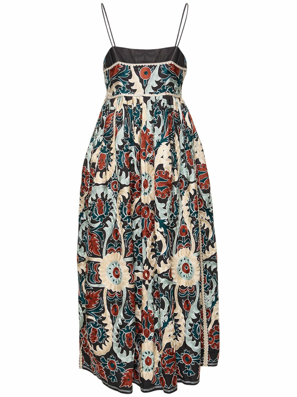 ULLA JOHNSON - Mayra Printed Linen Blend Midi Dress Ulla Johnson
