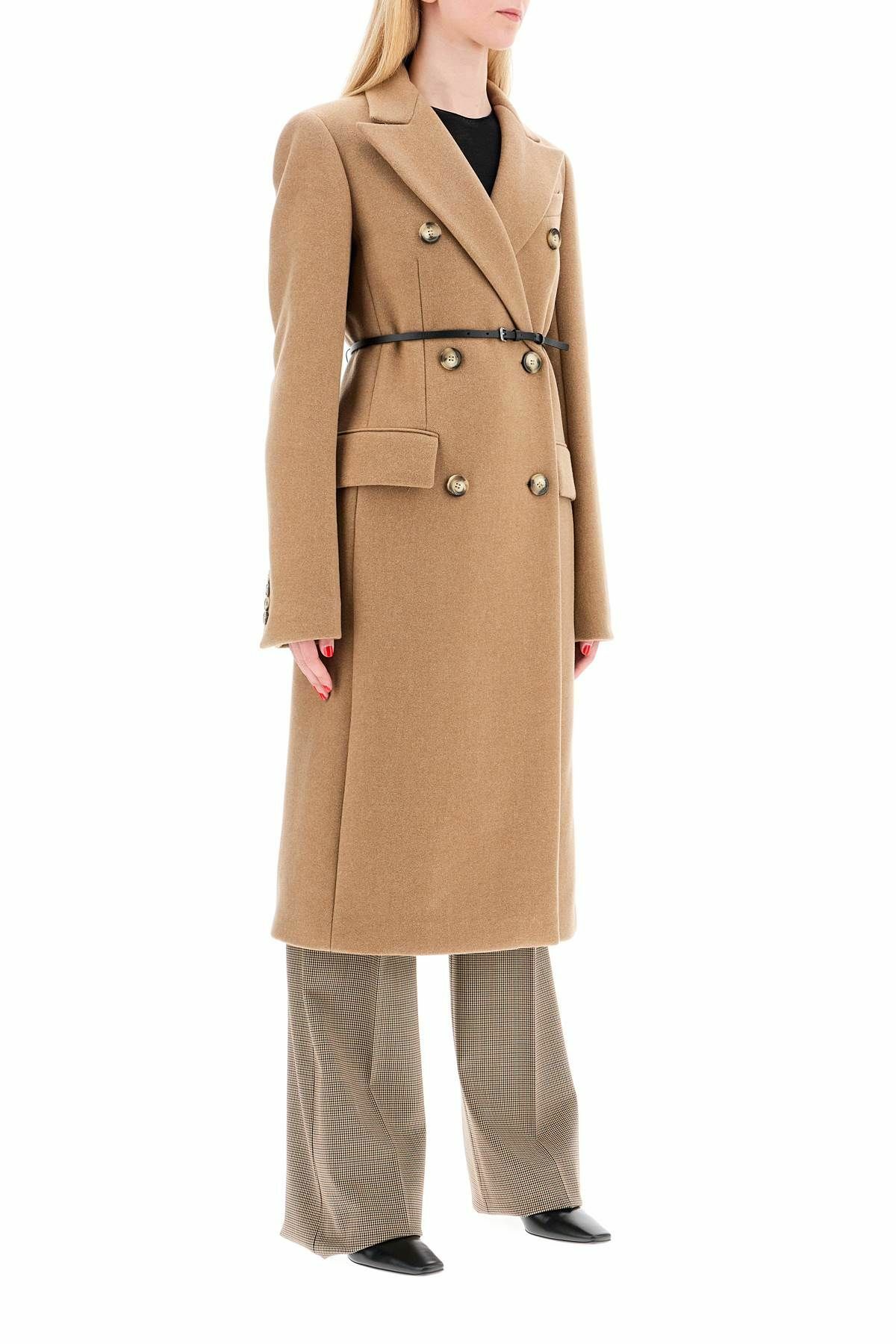 SPORTMAX double-breasted cashmere blend coat Beige Sportmax