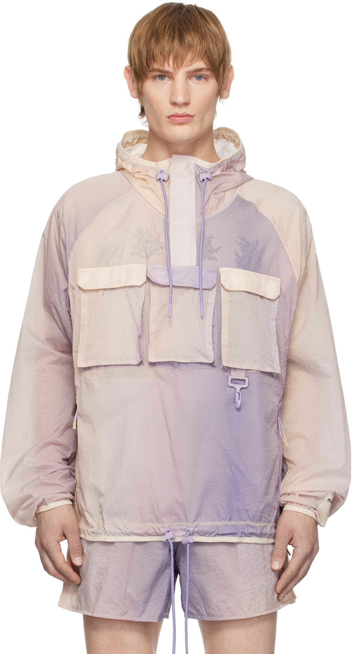 RCOS Purple & Tan Packable Nylon Anorak Jacket RCOS