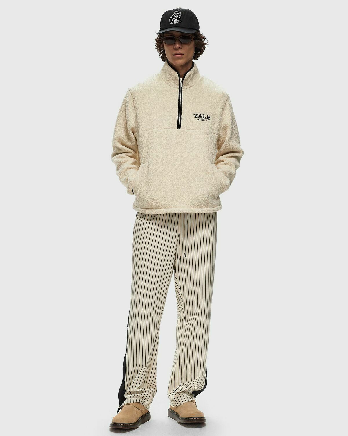 Les Deux Yale Half Zip Fleece Beige - Mens - Half Zips Les Deux