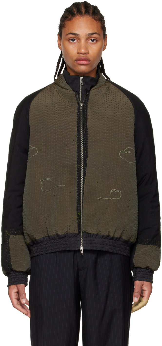 By Walid Grey Otto Bomber Jacket By Walid