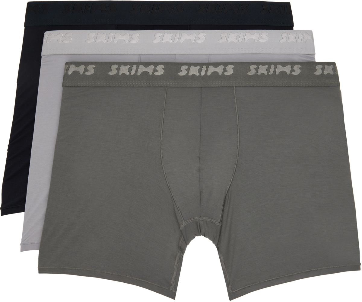 SKIMS Three-Pack Multicolor SKIMS Stretch 5 Boxer Briefs SKIMS