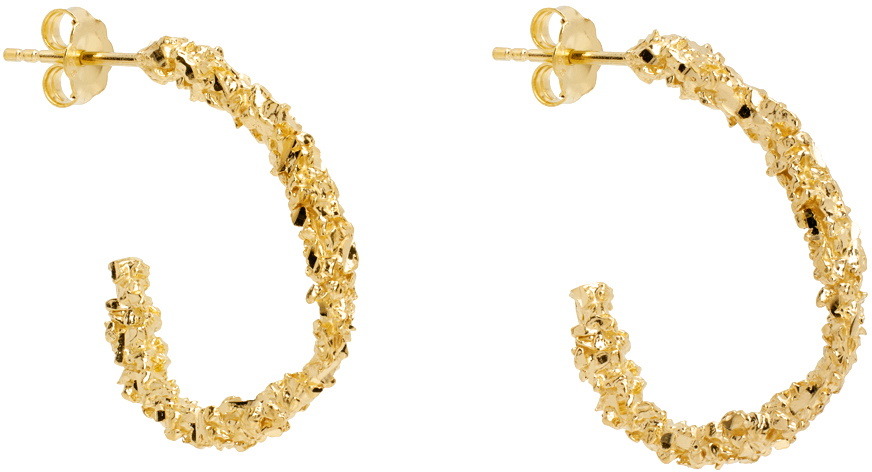 Veneda Carter Gold Medium VC003 Open Hoop Earrings Veneda Carter