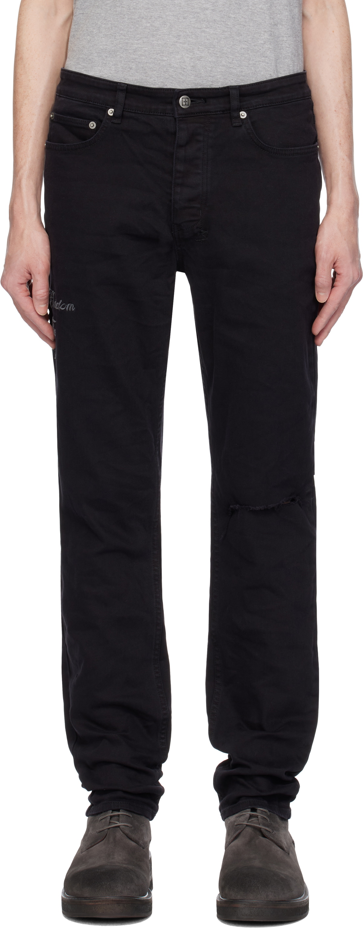 Ksubi Black Chitch Ghosted Lock Up Jeans Ksubi