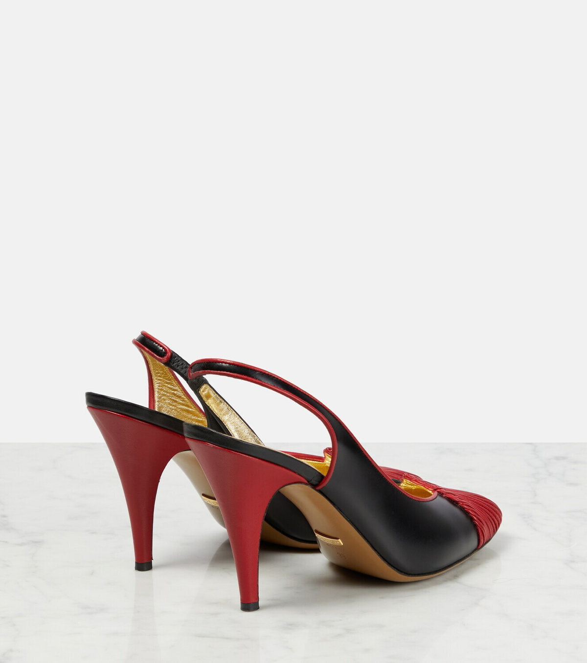 Gucci Pleated leather slingback pumps Gucci
