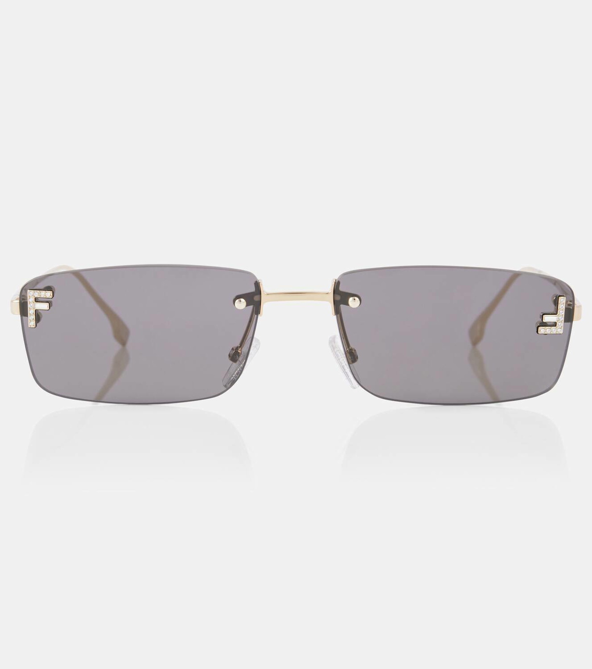 Fendi Fendi First embellished rectangular sunglasses Fendi