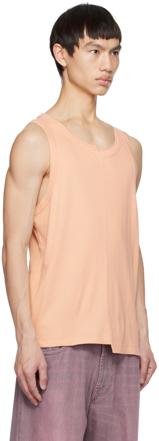 MM6 Maison Margiela Beige Spliced Tank Top MM6 Maison Margiela