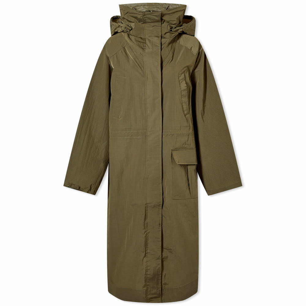GANNI Women's Software Logo Parka Jacket Coat in Kalamata GANNI