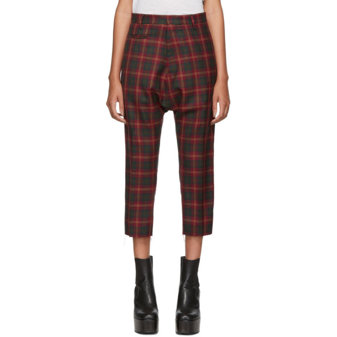 R13 Red Tailored Drop Trousers R13