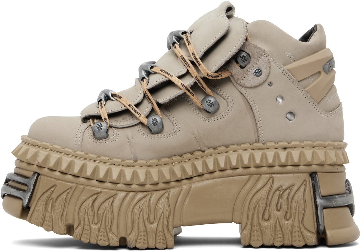 VETEMENTS Taupe New Rock Edition Fire Platform Sneakers Vetements