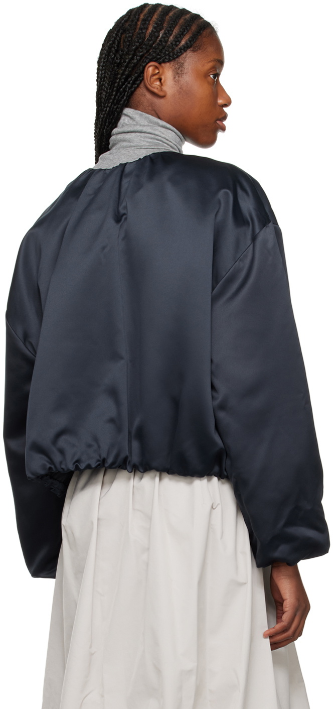 AMOMENTO Navy Padded Bomber Jacket AMOMENTO