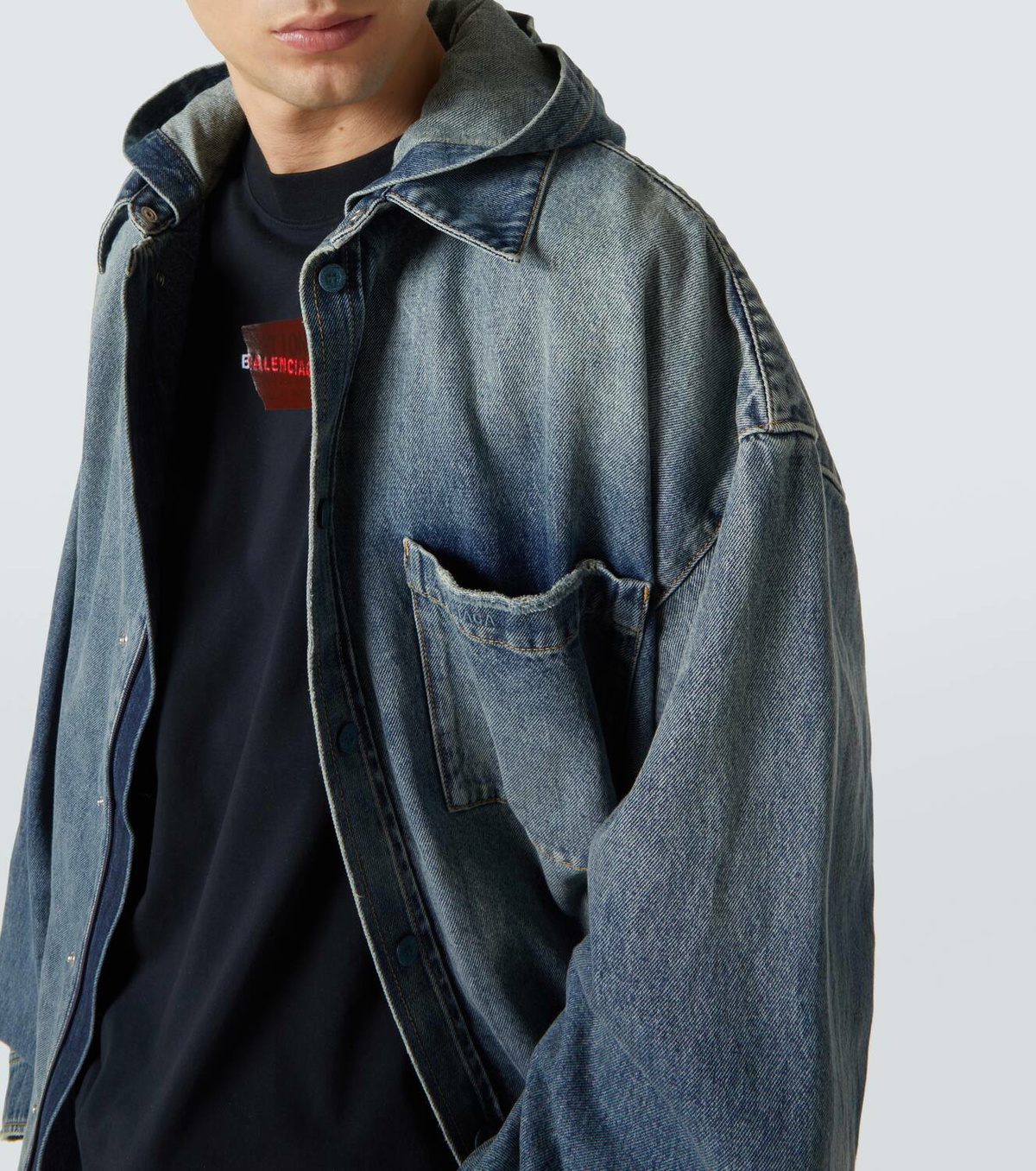 Balenciaga Hooded denim overshirt Balenciaga