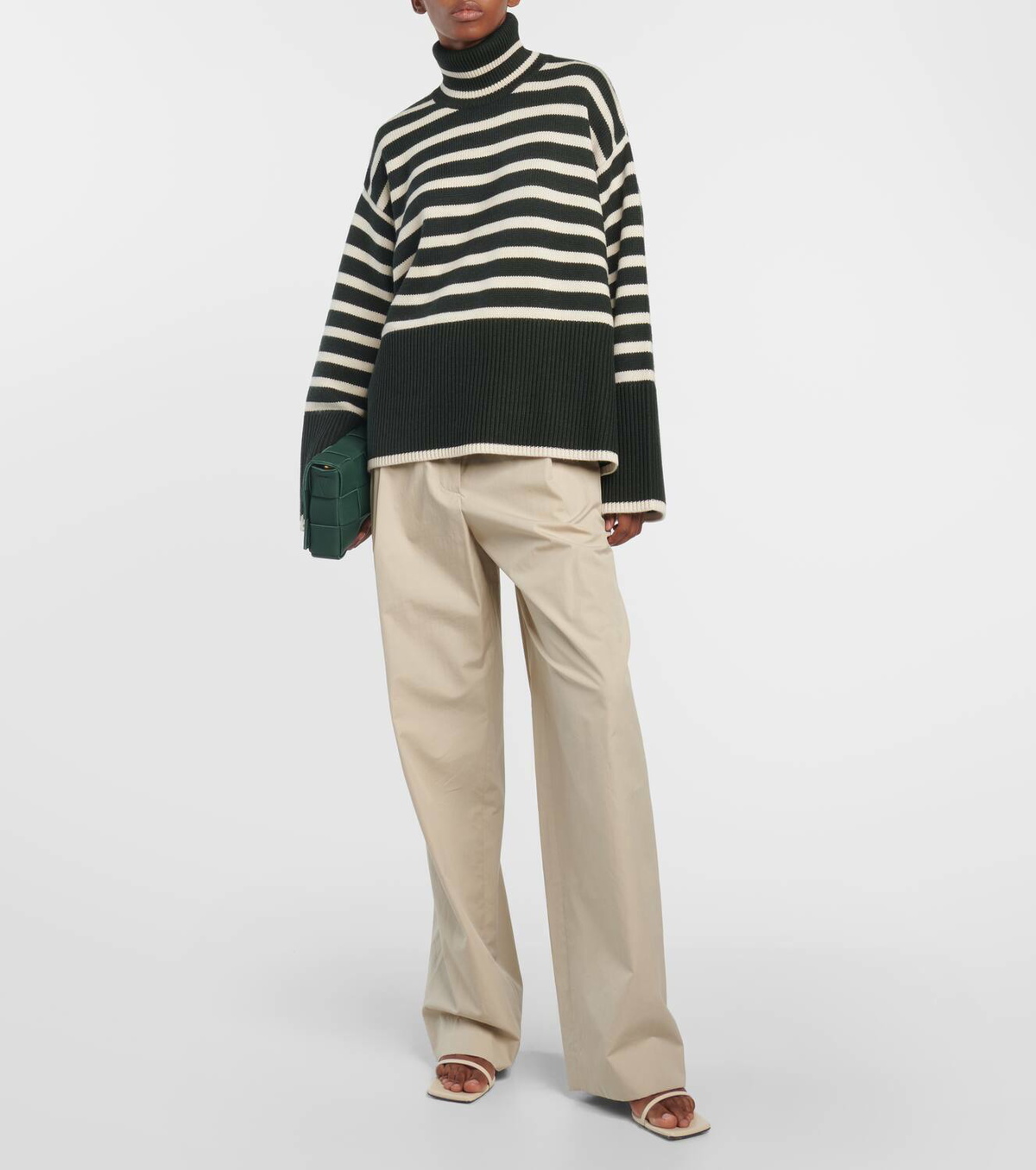 Toteme Striped wool and cotton turtleneck sweater Toteme