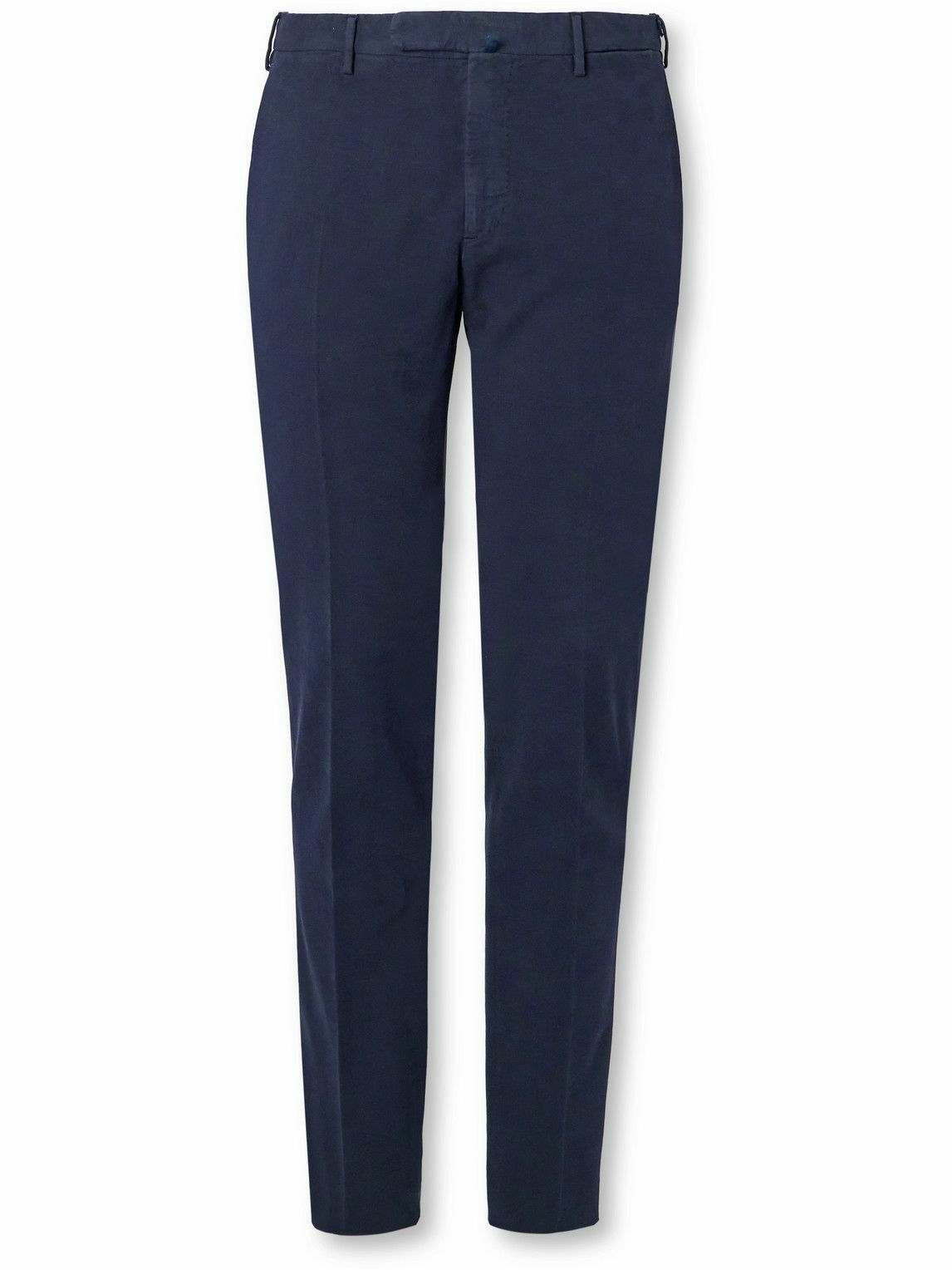 Incotex - Slim-Fit Straight-Leg Stretch-Cotton Trousers - Blue Incotex