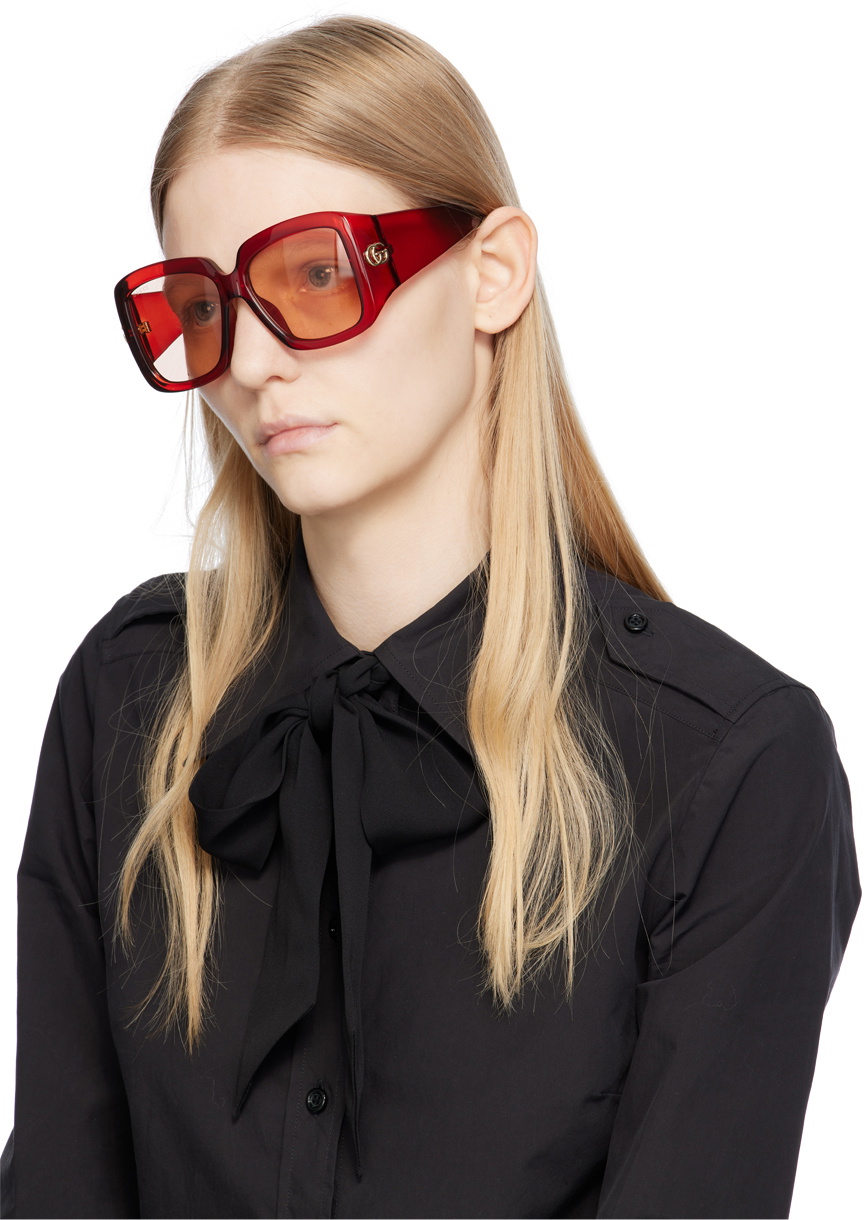 Gucci Burgundy Square Sunglasses Gucci