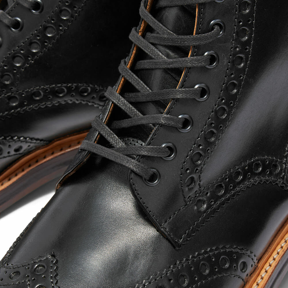 Grenson Men's Fred Brogue Boot in Black Calf Grenson