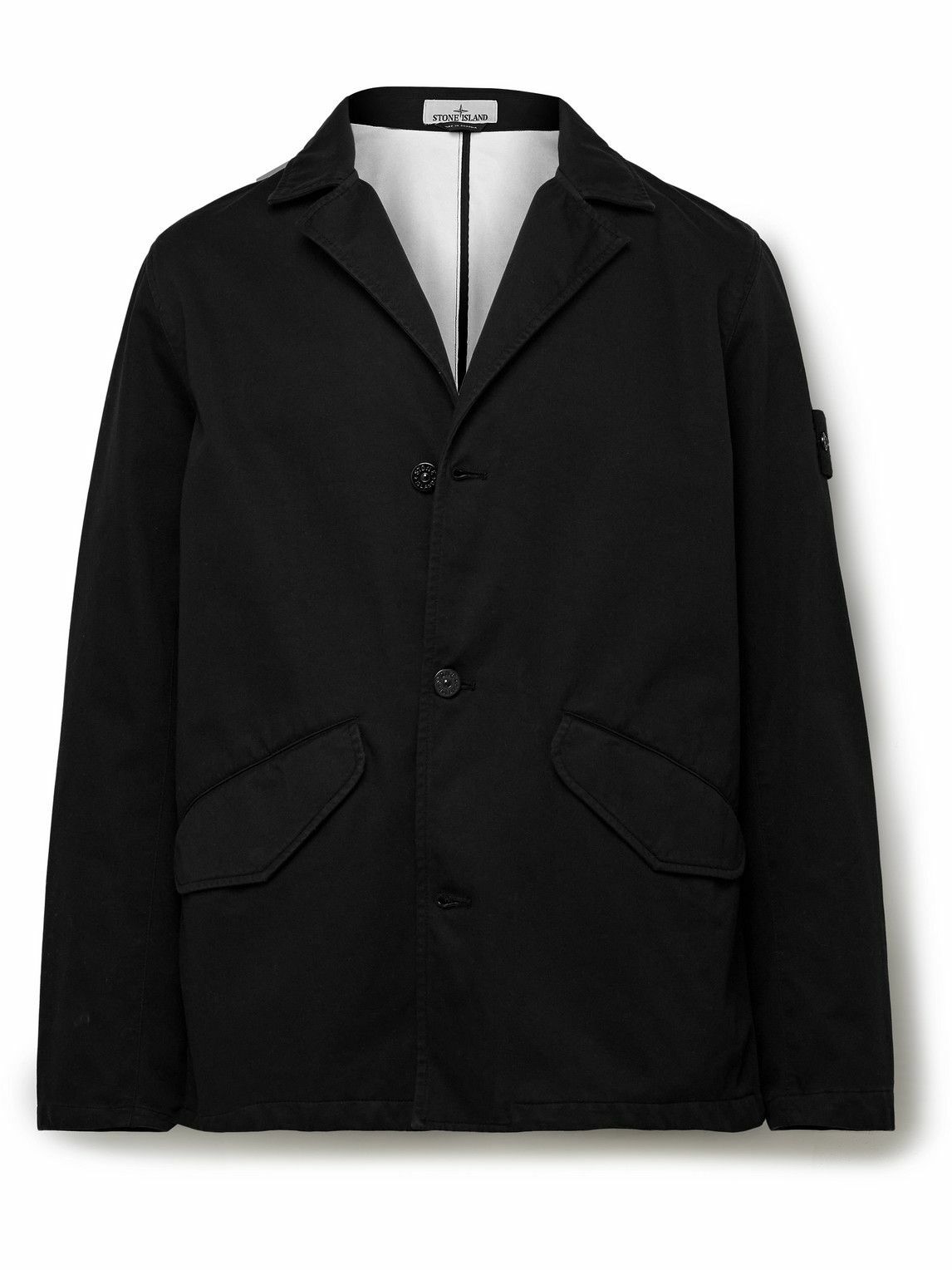 Stone Island - Raso Logo-Appliquéd Garment-Dyed Brushed-Cotton Jacket ...