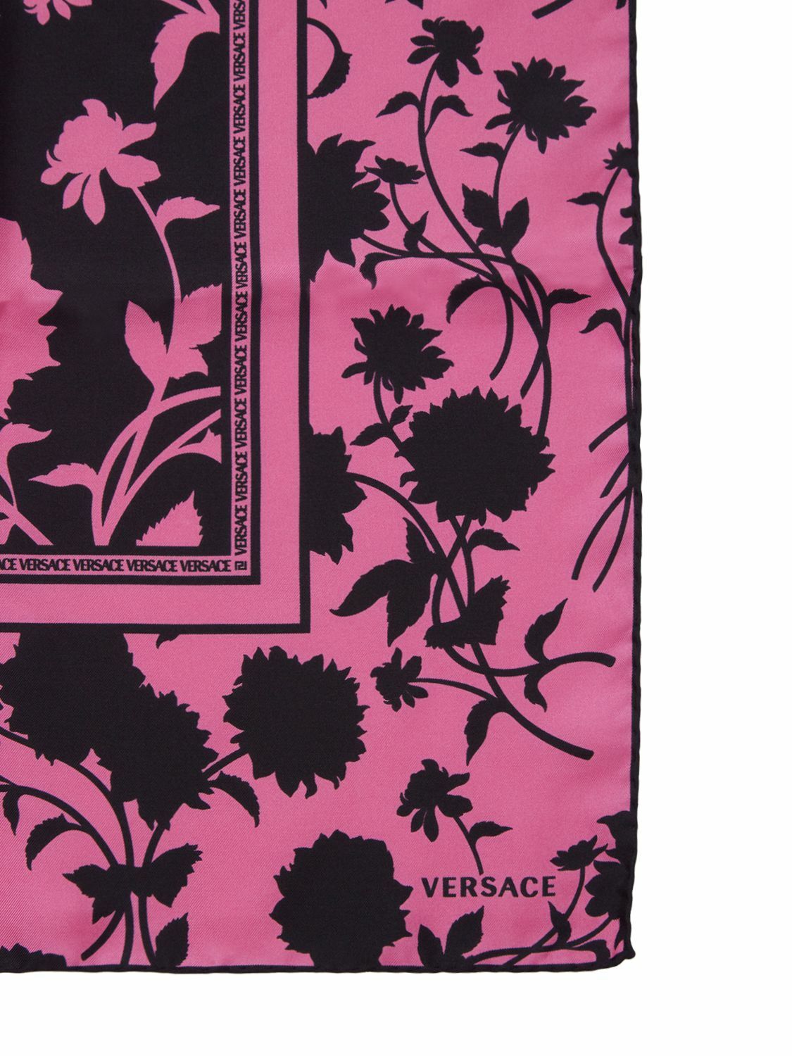 VERSACE - Organic Silk Twill Floral Foulard Versace