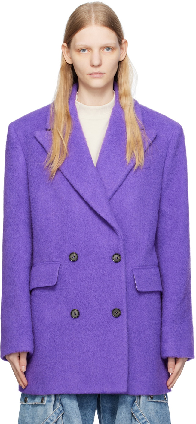 MSGM Purple Double-Breasted Coat MSGM