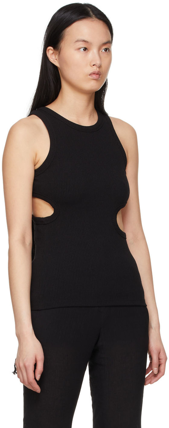 Recto Black Polyester Tank Top Recto