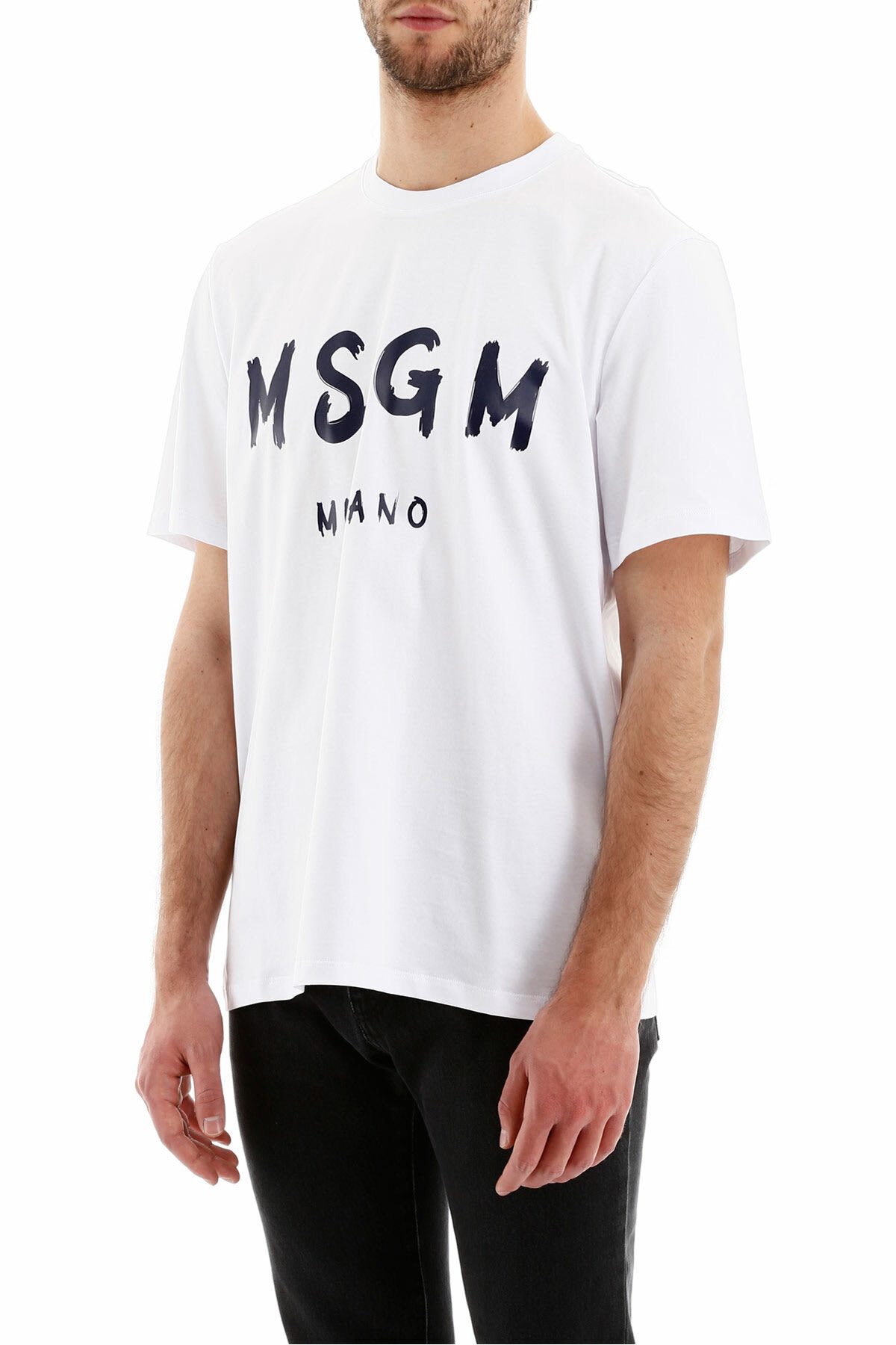 MSGM Paint Brushed Logo T-shirt MSGM