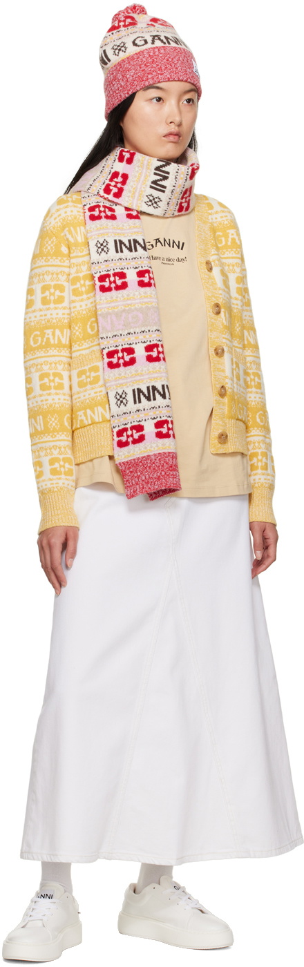 GANNI Multicolor Logo Scarf GANNI