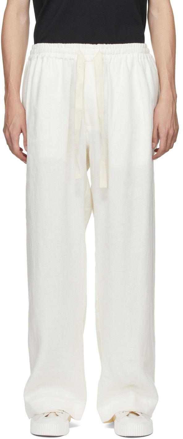 COMMAS Off-White Linen Trousers Commas