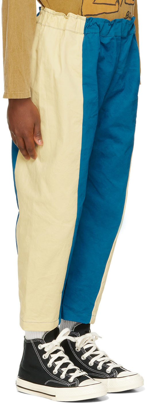 Bobo Choses Kids Blue & Beige Color Block Trousers Bobo Choses